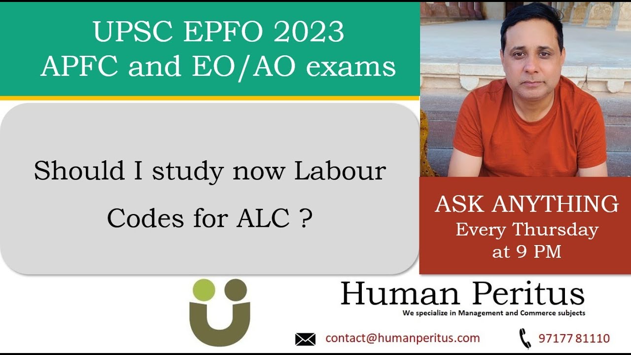 Should I study new Labour Codes for ALC exam? - UPSC EPFO 2023 - YouTube