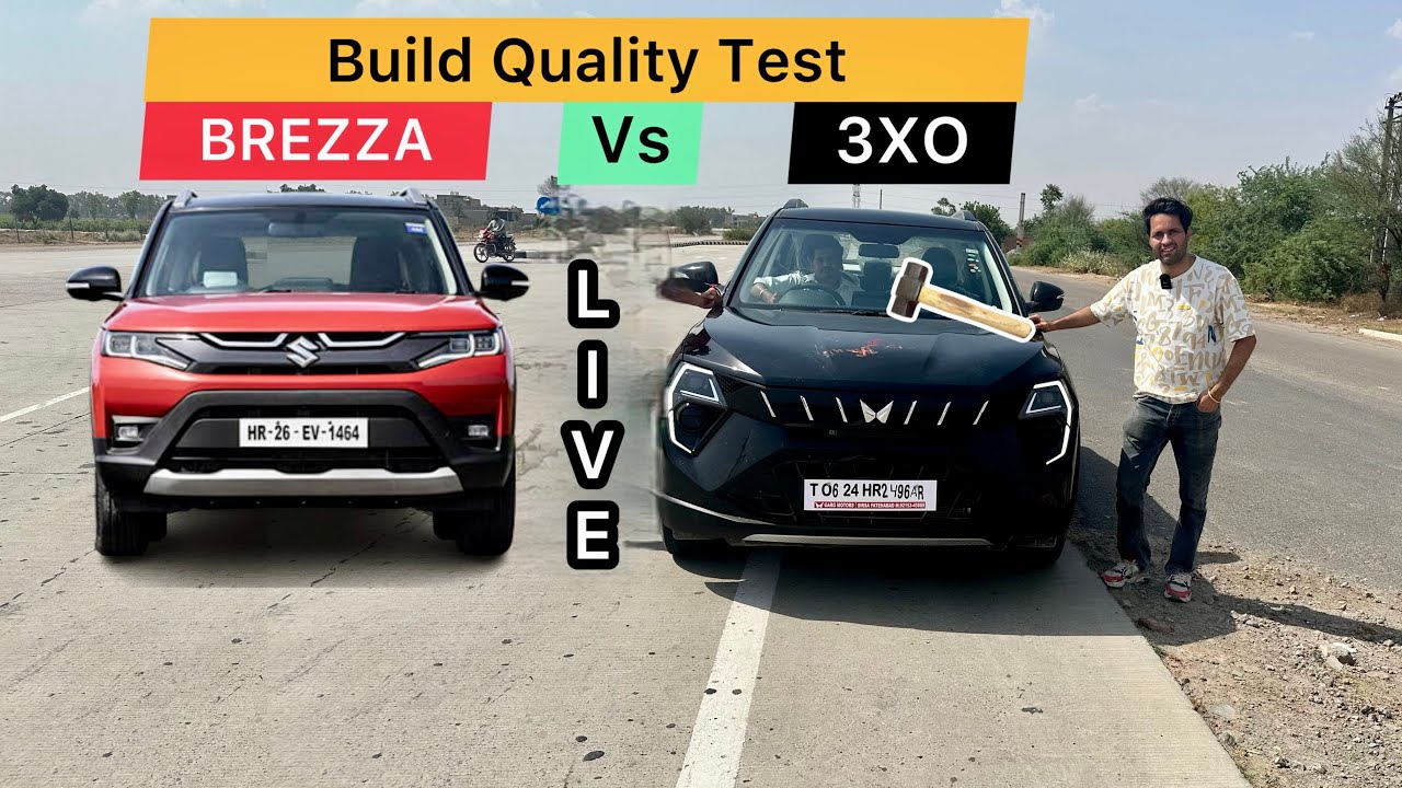 Xuv 3xo vs Brezza Build Quality Test Live | Brezza Safety Rating - YouTube