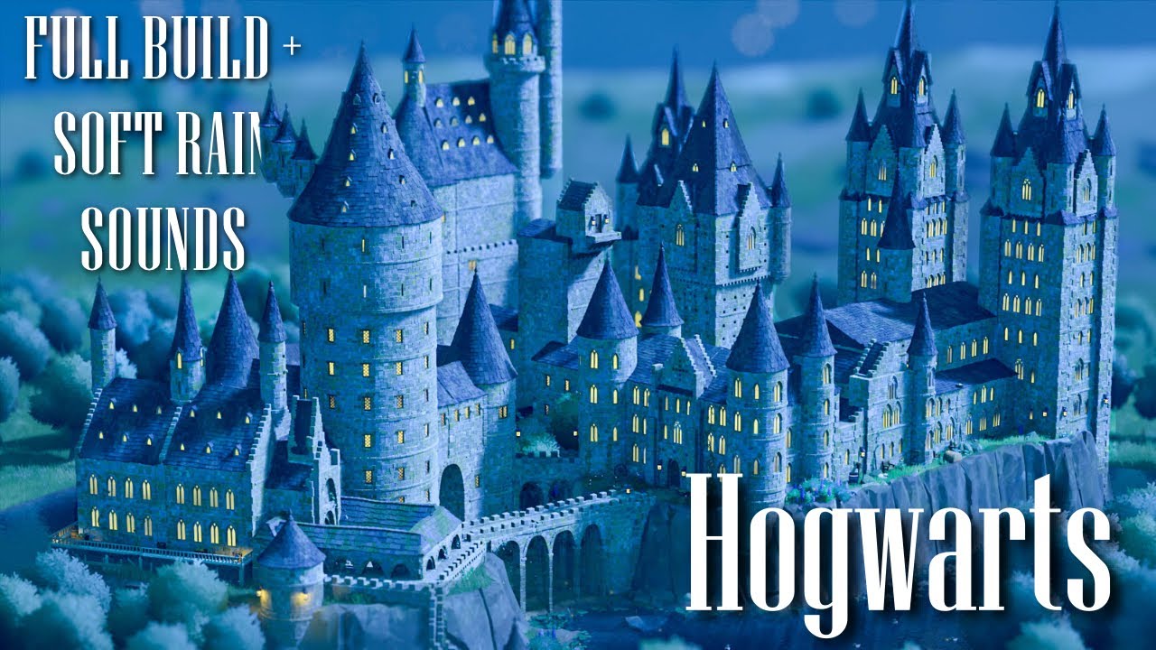 Hogwarts School full build | Tiny Glade longplay w/ soft rain sounds - YouTube