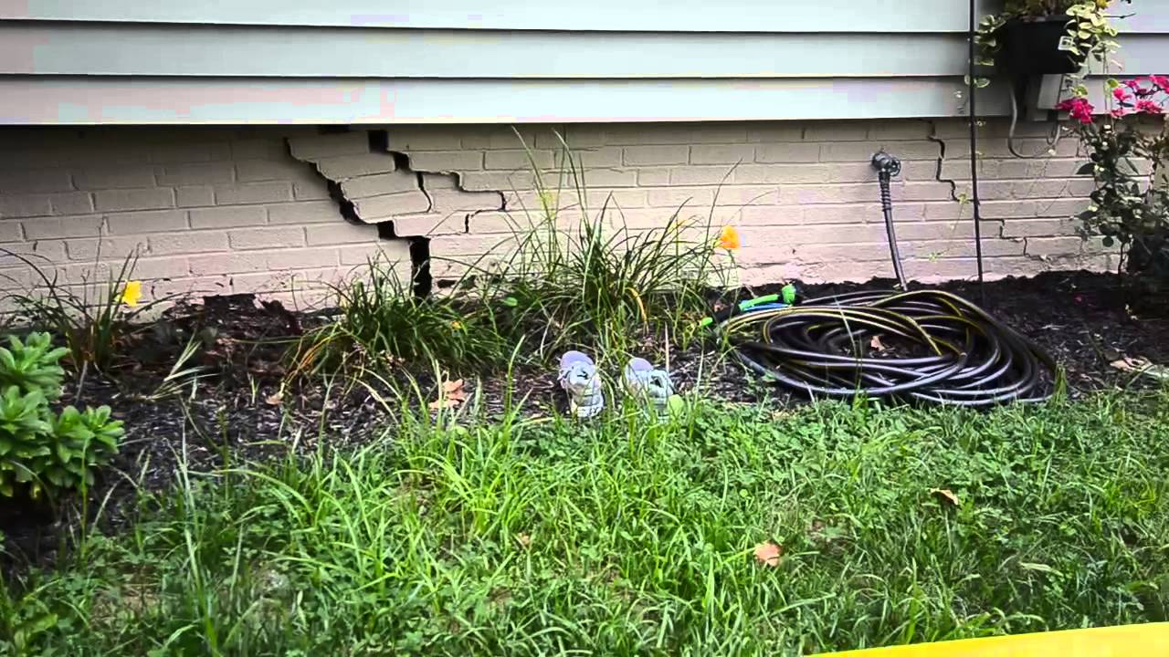 Basement Wall Collapse in Hainesport - YouTube