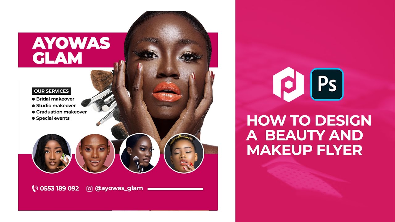 HOW TO DESIGN A BEAUTY AND MAKEUP FLYER | PHOTOSHOP - YouTube