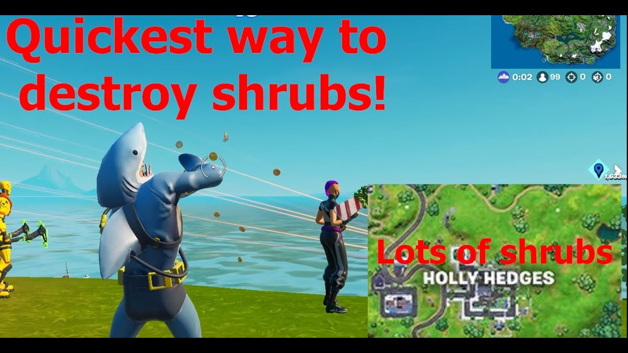 Destroy Shrubs FAST Fortnite Battle Royale - YouTube