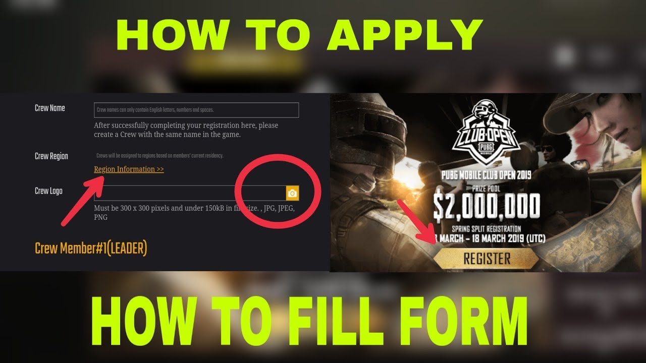 Pubg mobile how to fill form open club challenge full apply guidance ...