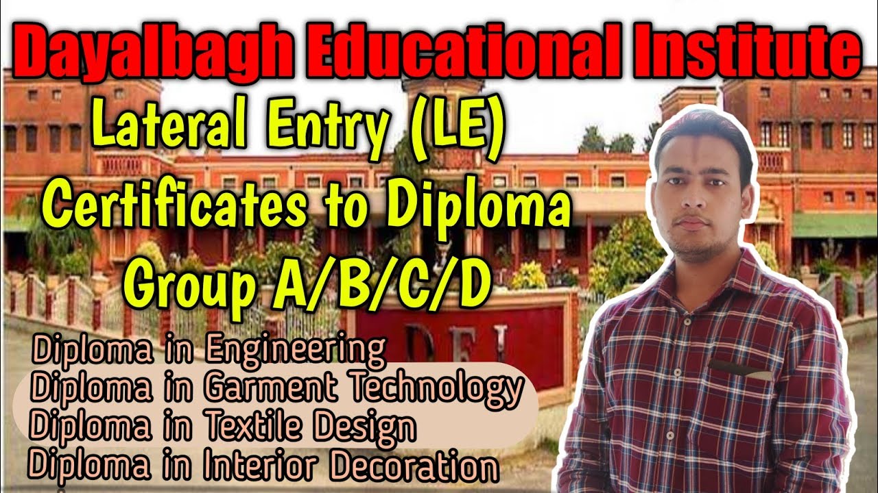 DEI || Lateral entry Interview || Certificates to Diploma Group (A/B/C ...