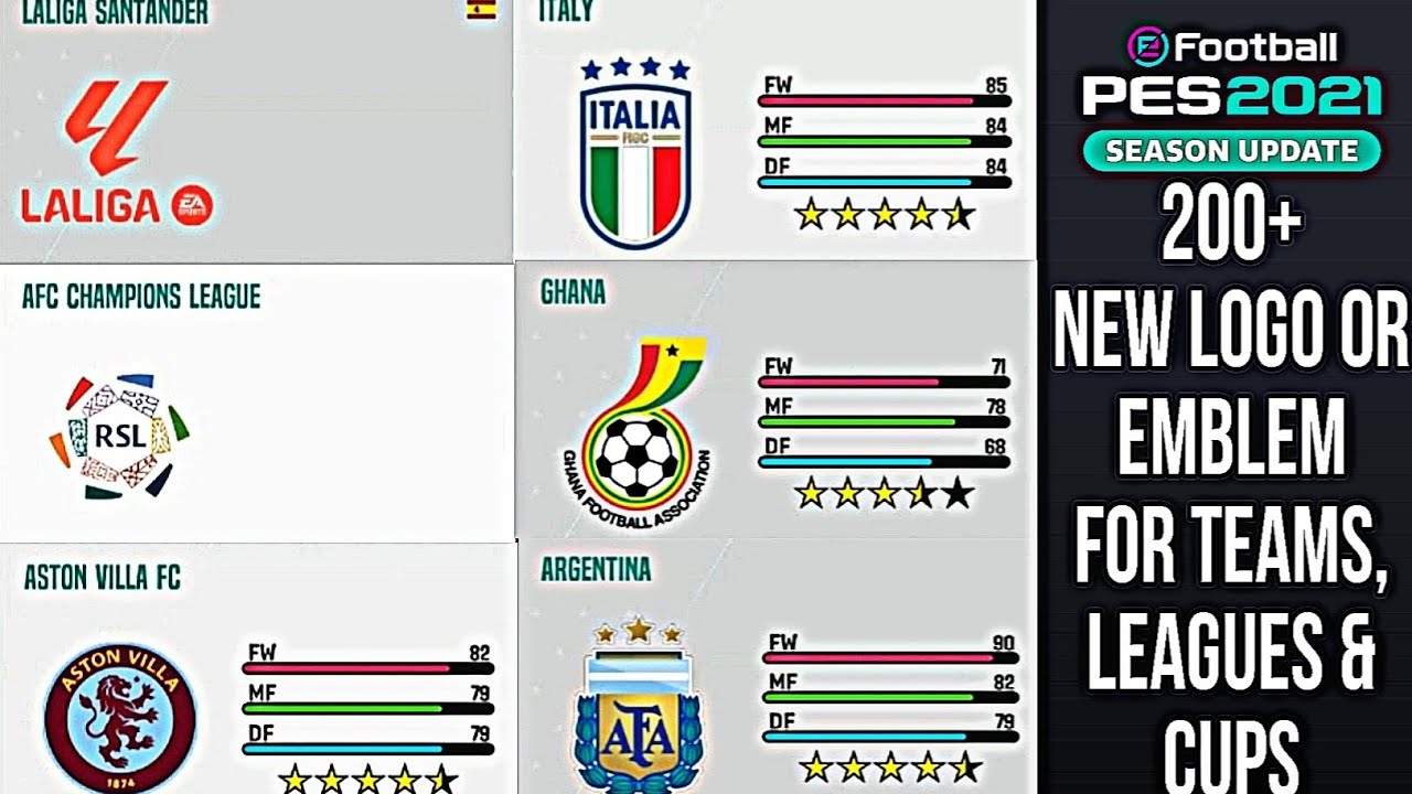Pes 2021 & Football life New Logo Pack Teams & Leagues 2023/2024 ...