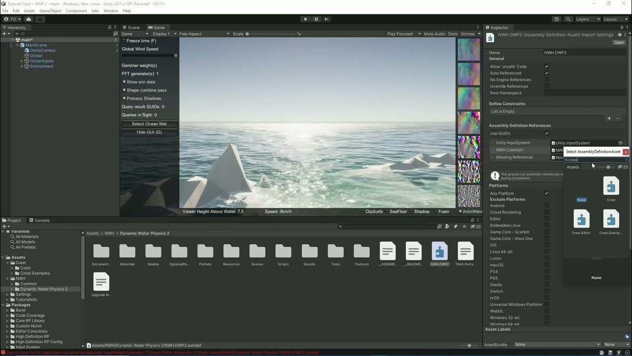 Crest Ocean HDRP & Dynamic Water Physics 2 : Step by step guide with Unity - YouTube