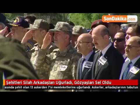 Şırnakta şehit düşen askerlerimiz göz yaşlarıyla uğurlandı