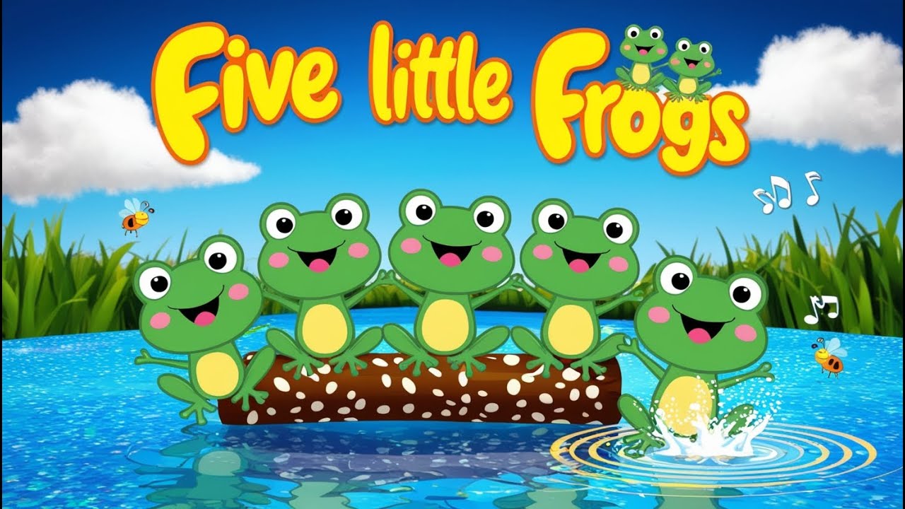Five Little Speckled Frogs 🐸 | Fun Counting Song for Kids | Nursery ...