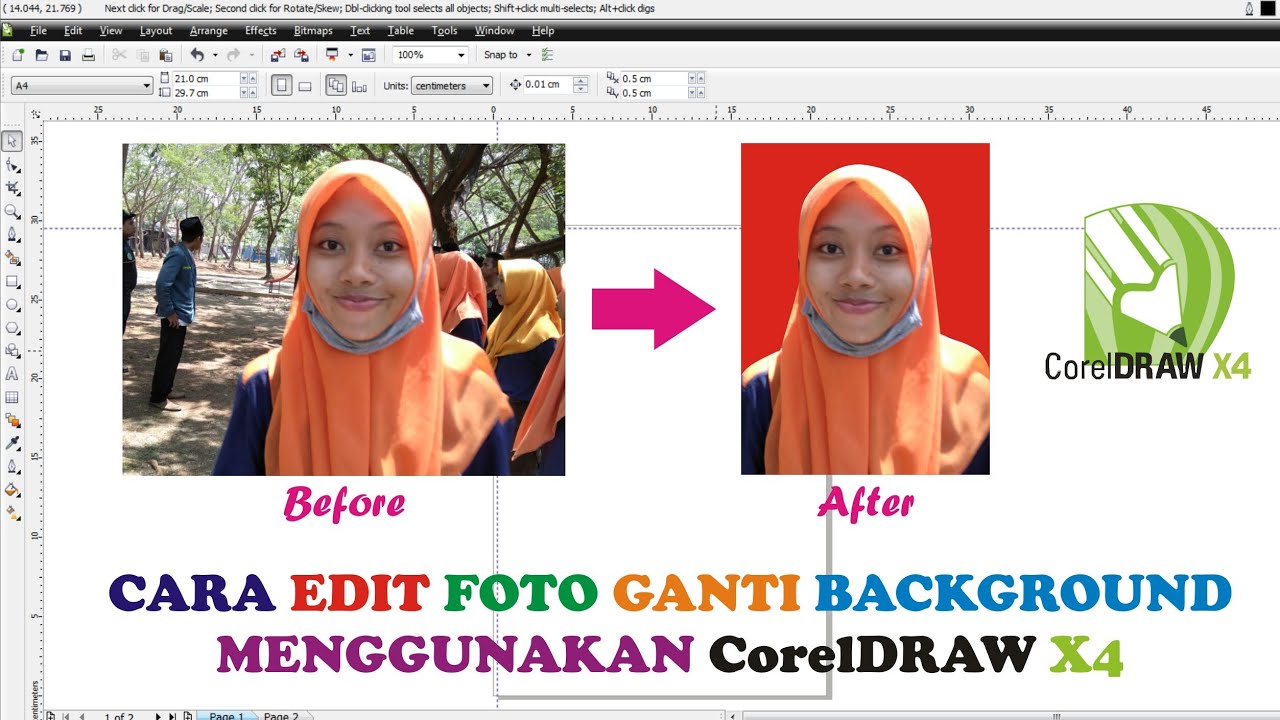 PART 1 - Cara Edit Ganti Background & Mencetaknya Menggunakan CorelDRAW ...