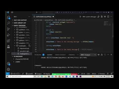 SQLRPGLE using DSPLY vs SND-MSG - YouTube