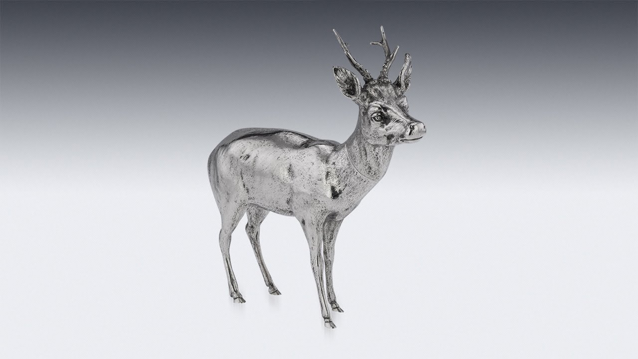 STUNNING 20thC ITALIAN SOLID SILVER STATUE OF A DEER c 1960 | PUSHKIN ...