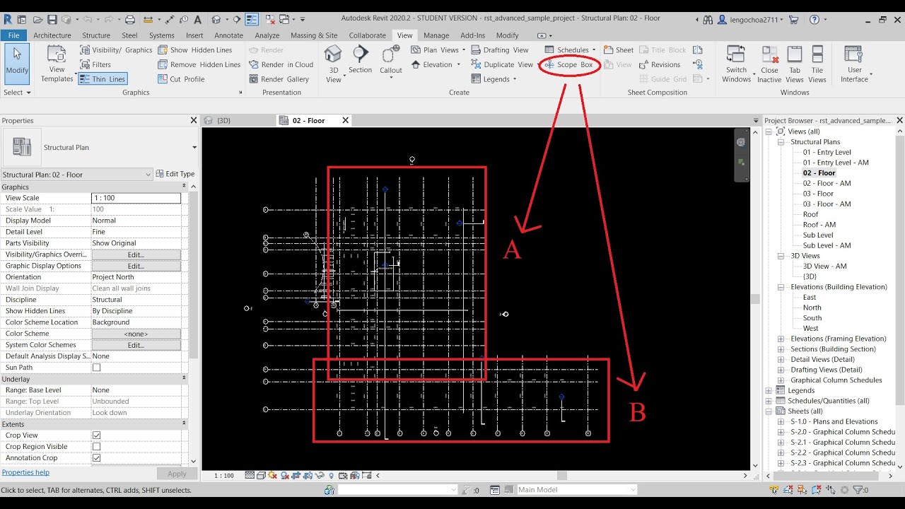 Revit_Scope box /Chia nhỏ view. - YouTube