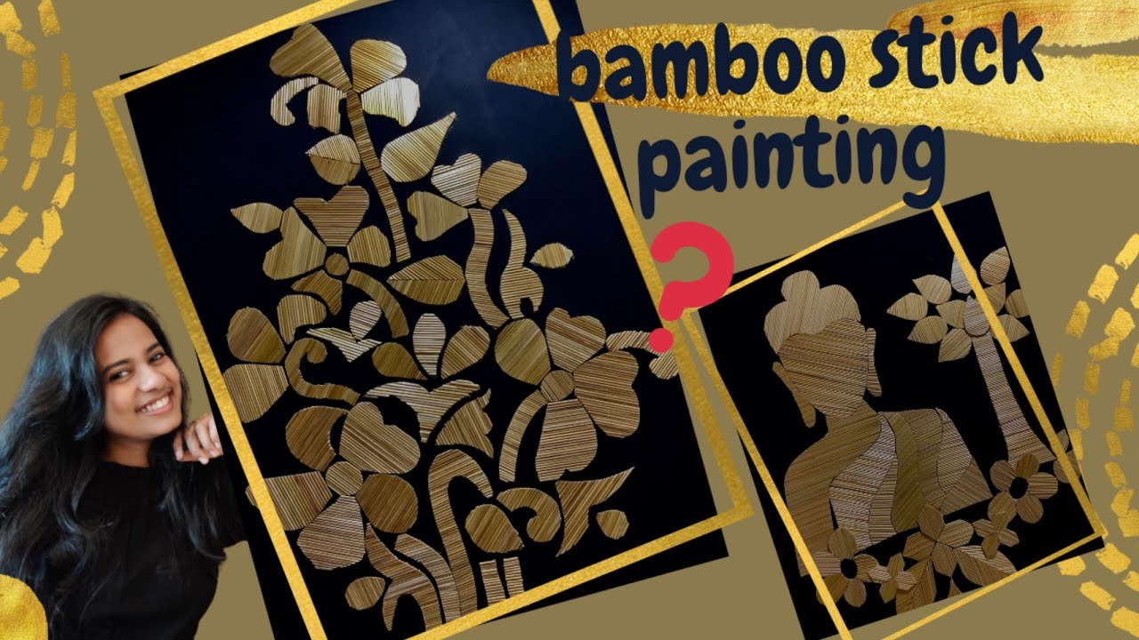 Bamboo stick /broomstick painting l DIY I #Buddha abstract #painting l ...