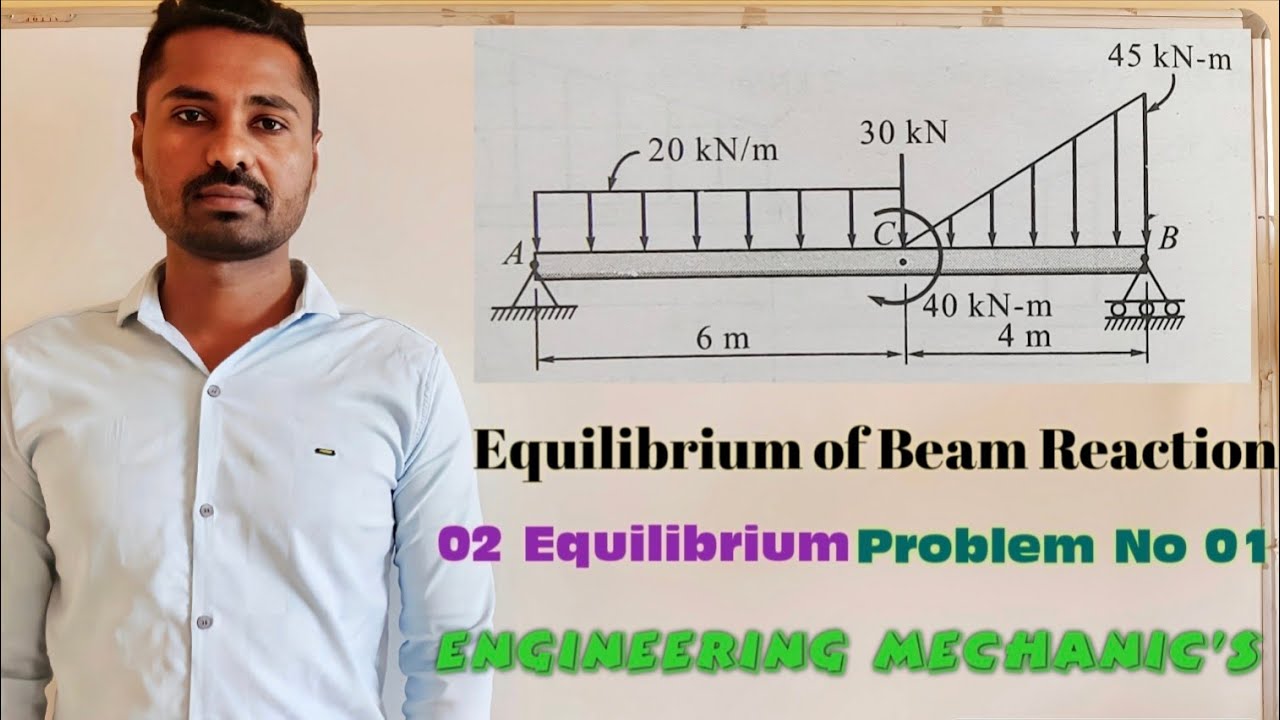 Equilibrium of Beam Reaction/02 Equilibrium/Problem No 01/Engineering ...