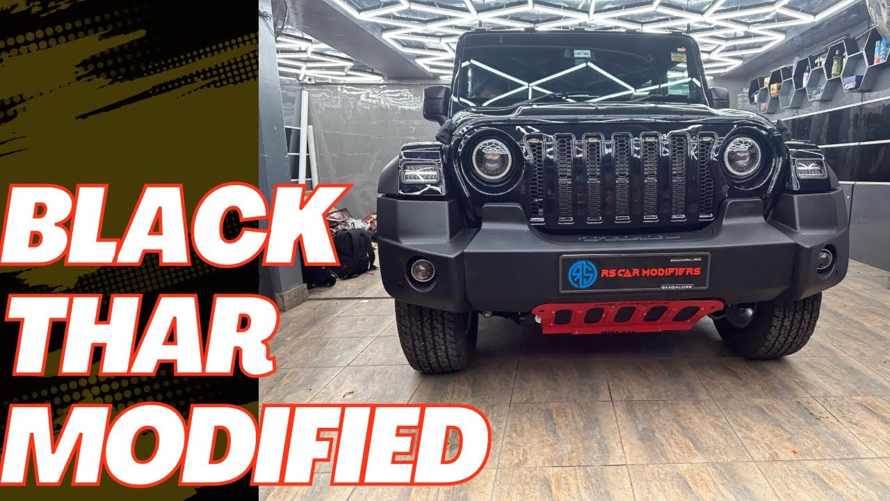 BLACK THAR MODIFIED IN BANGALORE||TOP GEAR INTERIORS||PROMAN HANDLES ...