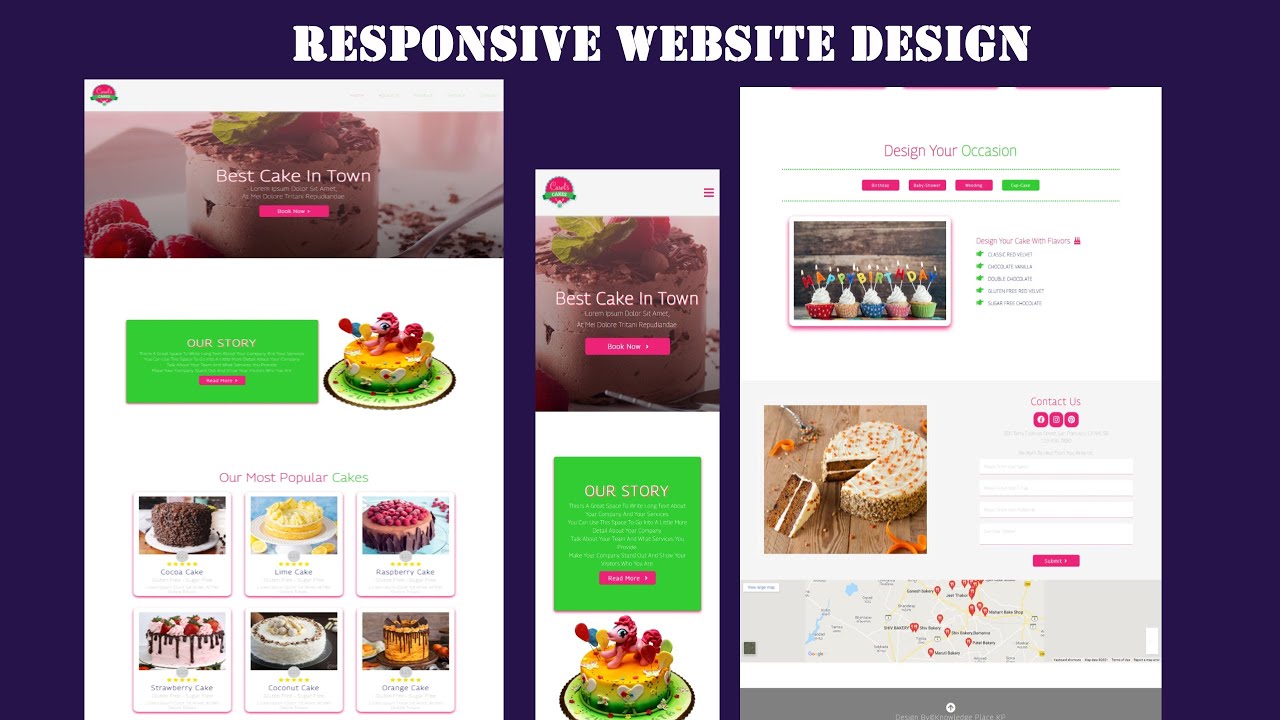 Responsive Website Design Using Htmlcssjavascriptcake Shop Templatefood Website Design