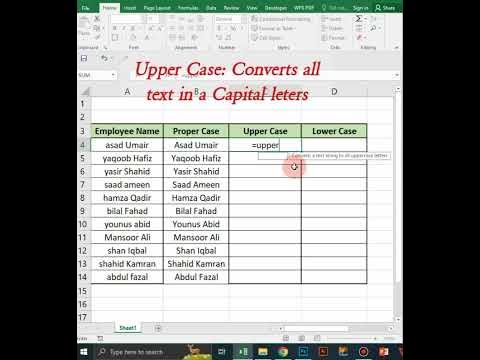 Proper, Upper & Lower Case function in Ms Excel - YouTube
