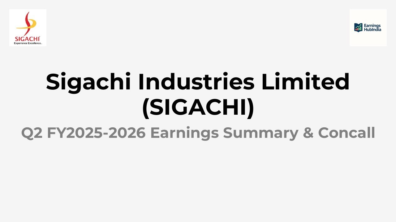 Sigachi Industries Limited (SIGACHI) Earnings Conference call for Q2 ...