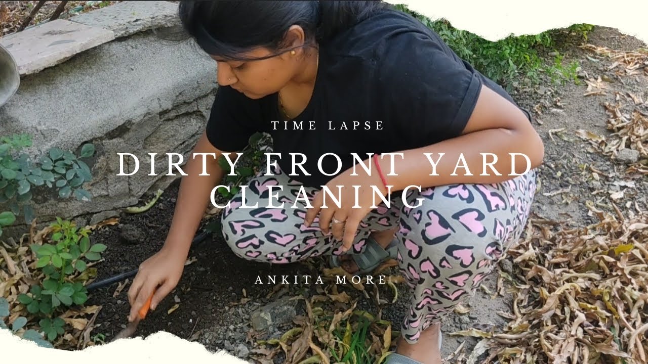 Cleaning dirty front yard of farmhouse Alone | satisfying| timelapse # ...