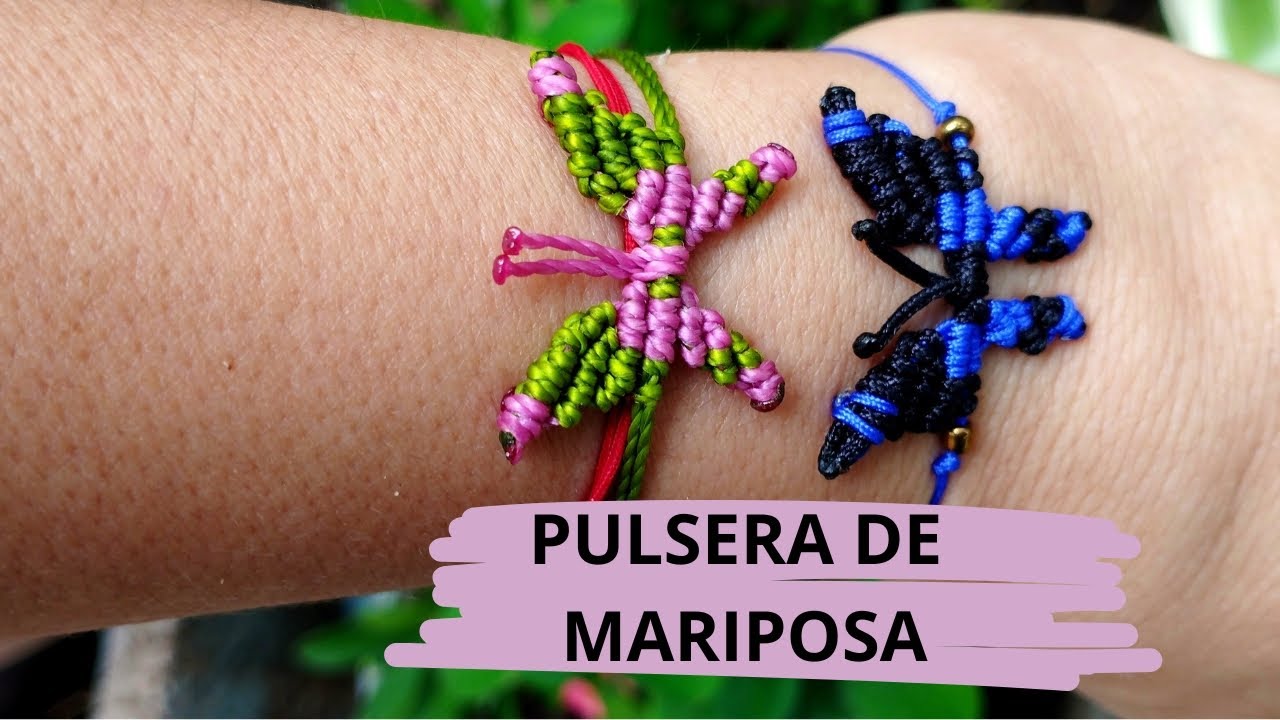 cómo hacer una mariposa en macramé?(pulsera )#diy - YouTube
