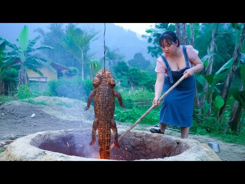 Last Night It Killed My Chickens — Today I Caught and Roasted the Giant Crocodile