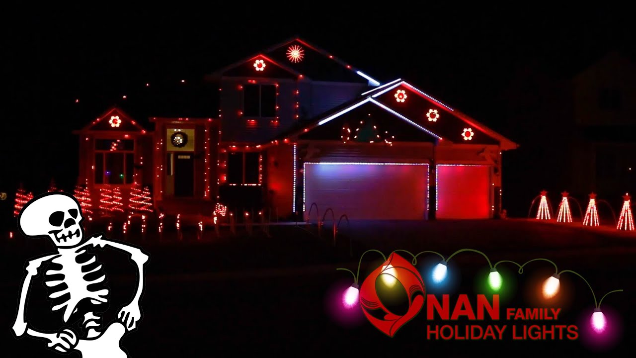 Spooky Scary Skeletons - Halloween Light Show 2022 - Onan Family Lights ...
