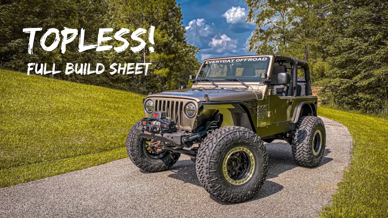 Jeep Wrangler TJ on 37’s | Topless Build Walk Around! - YouTube