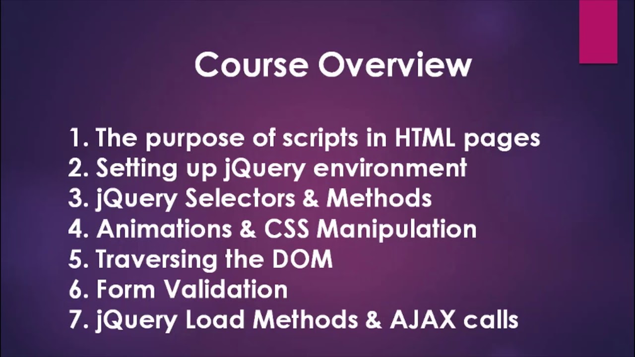 Jquery Course Overview Youtube