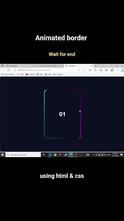 Animated Border Using Html And Css Cssanimations Frontenddeveloper Webdeveloper Html5 