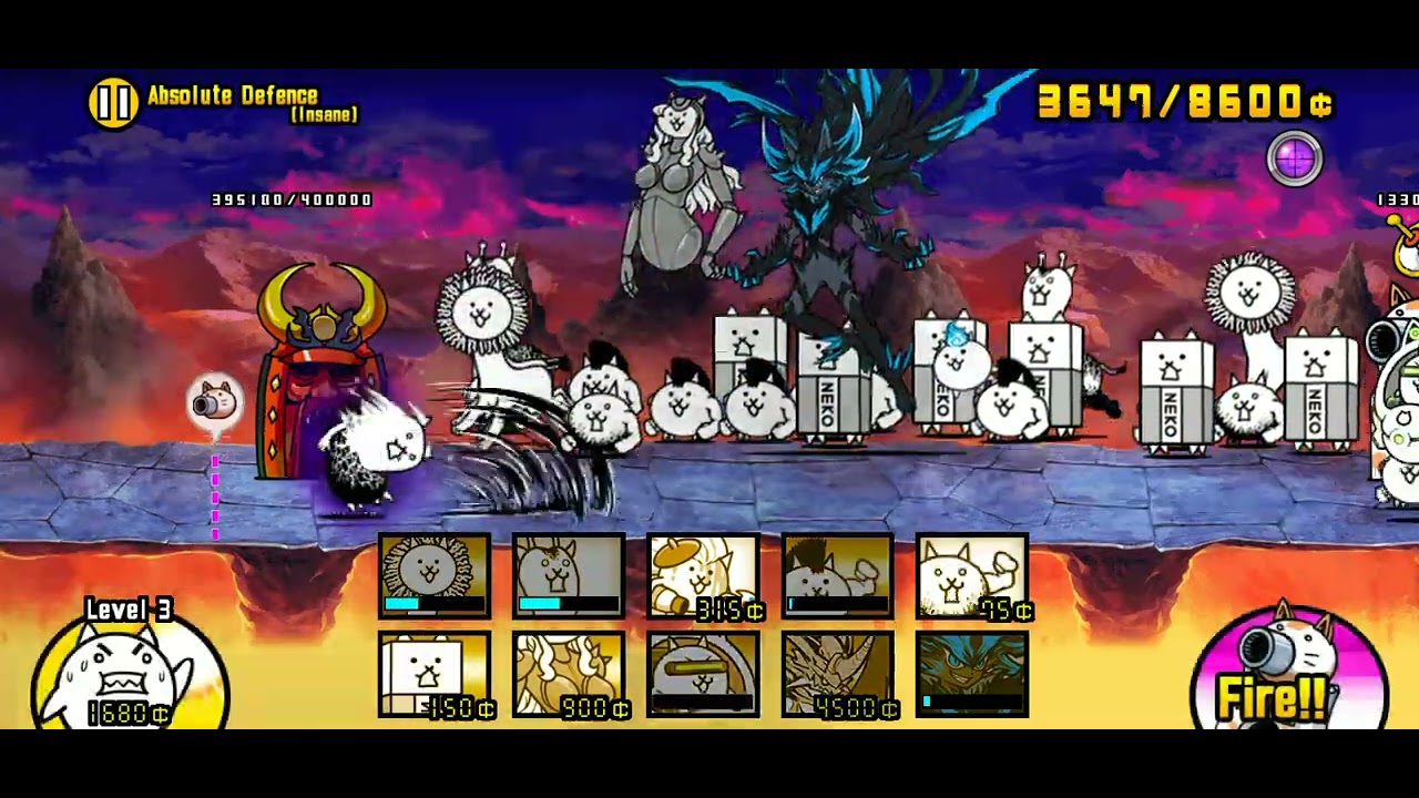 The Battle Cats - Absolute Defence(Insane) Gameplay - YouTube