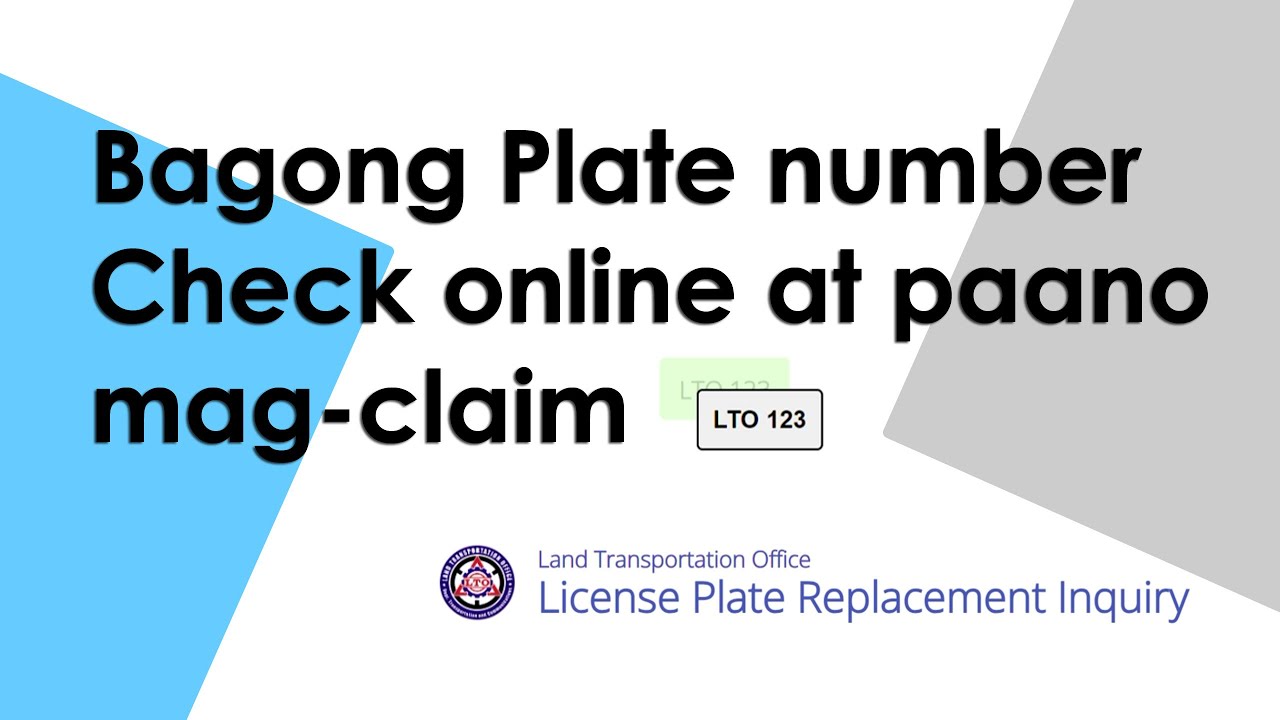 Paano mag claim ng Bagong Plate number at mag check online 2023. - YouTube