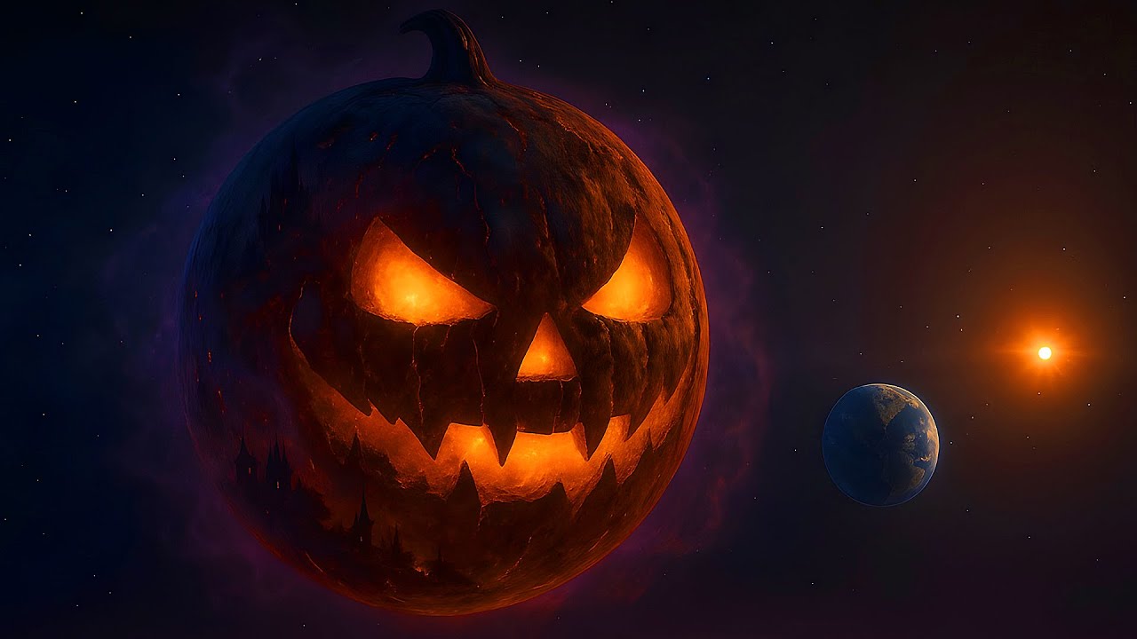 Halloween Cozy Cabin Ambience: 10 Hours of Halloween in Space. 4K. No ...