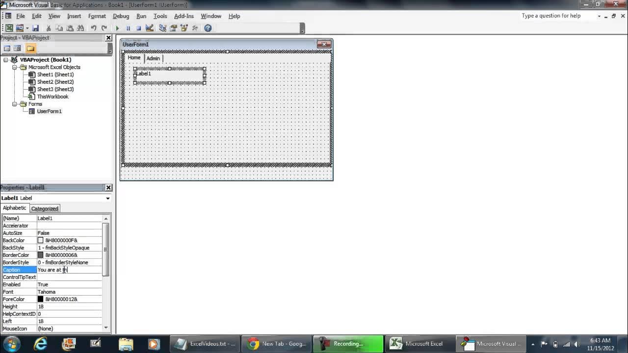 VBA Excel How to make a VBA UserForm with Multiple Tabs - YouTube