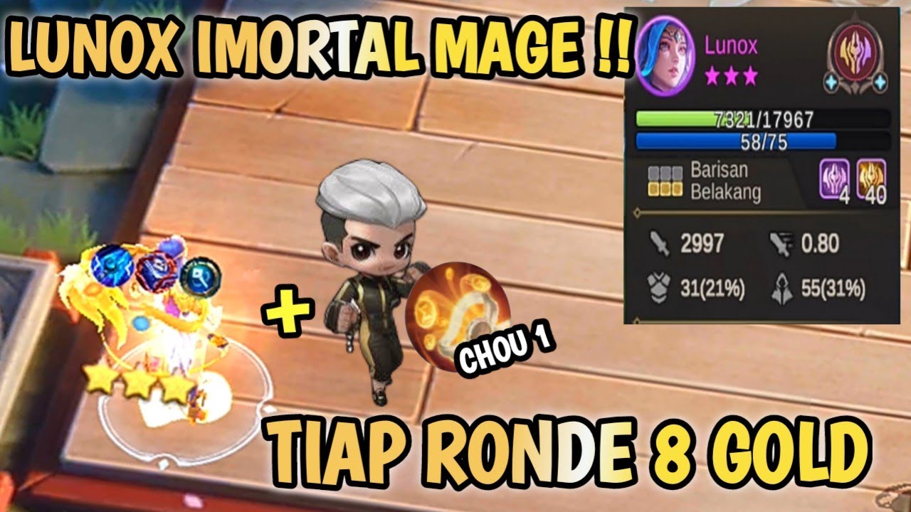 Chou skill 1 + Lunox ! Dijamin kaya raya coy !! Combo magic chess ...
