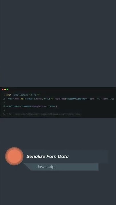 Serialize Form Data Javascript Shorts Youtube