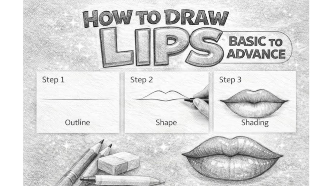 How to draw lips | tutorial on how to draw lips | draw lips for ...