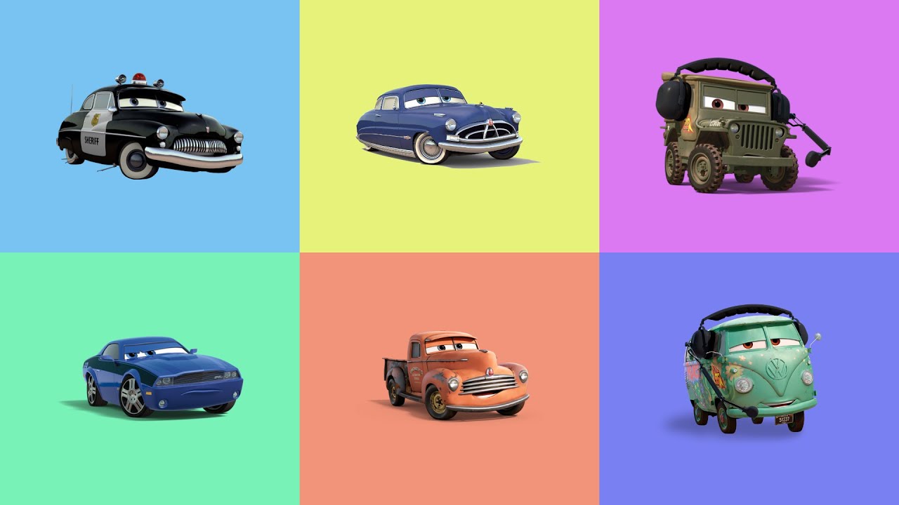 Let's Play With Lightning McQueen! Sheriff, Doc Hudson, Sarge, Rod ...