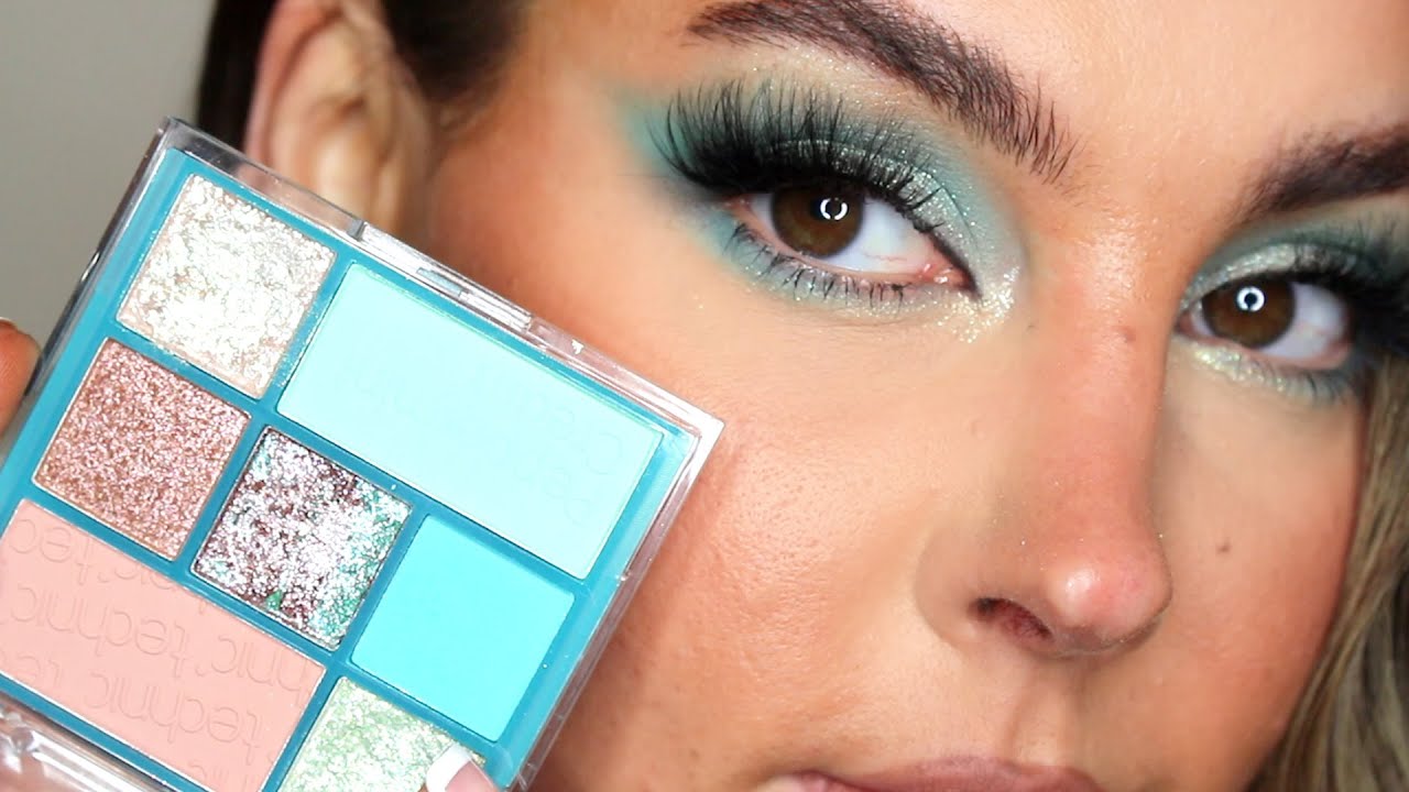 TECHNIC COSMETICS - Peppermint Cream Pressed Pigment Mint Green Makeup Tutorial - YouTube