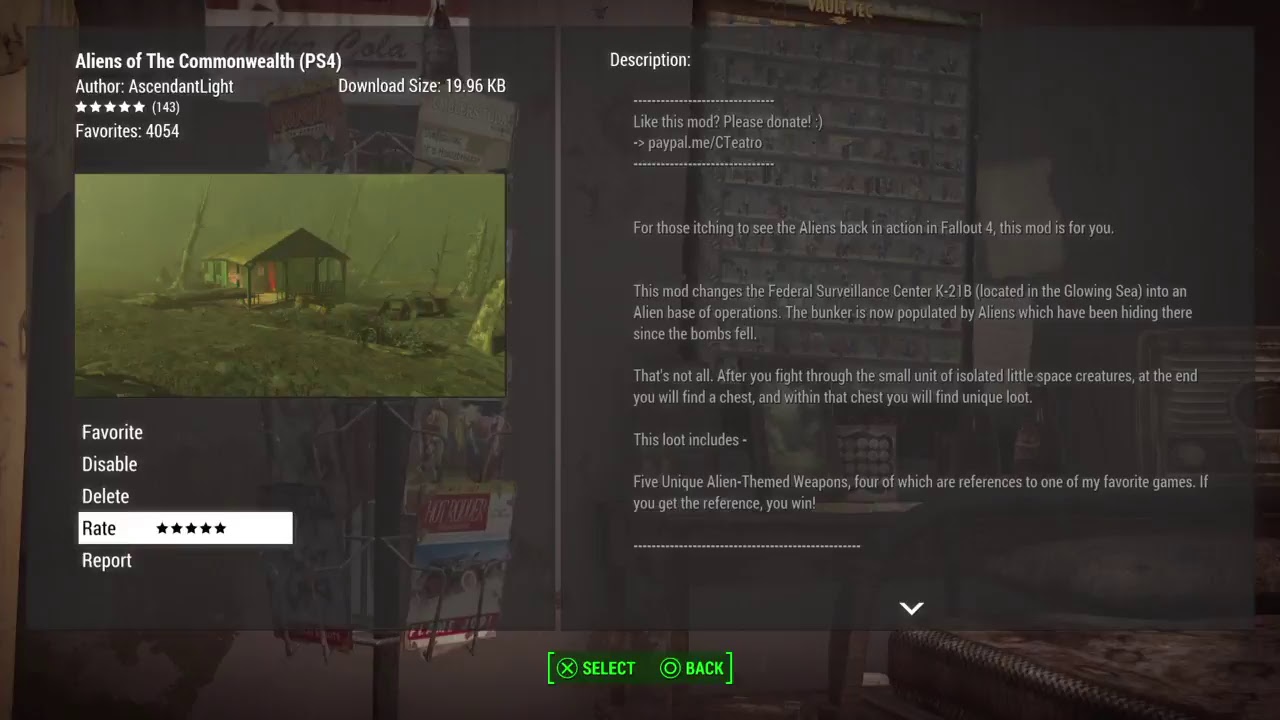 Fallout 4 Quest Mods Test Aliens of the Commonwealth PS4 - YouTube