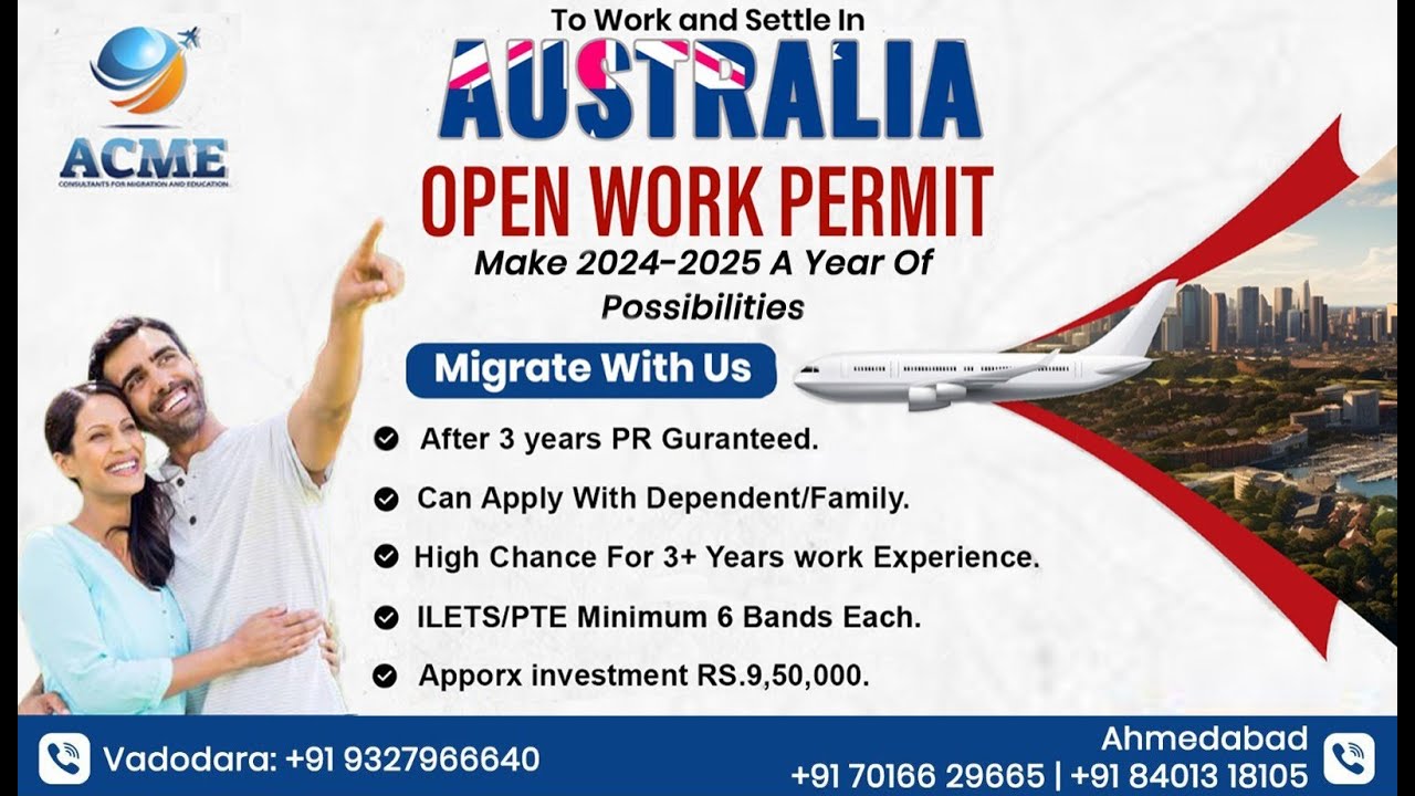 Australia Open Work Permit Leading to Permanent Residency Visa Full ...