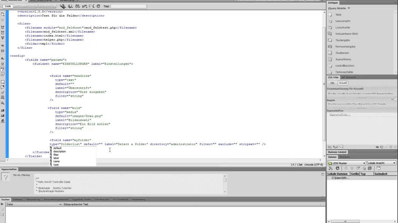 Tutorial Joomla Eigenes Modul erstellen: 2. Einfaches Eingabemodul - YouTube
