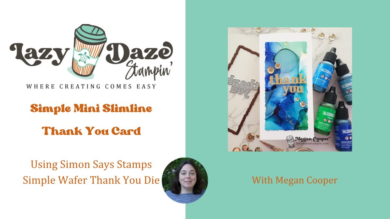 Mini Slimline Thank You Card using Simon Says Stamp Simple Thank You ...