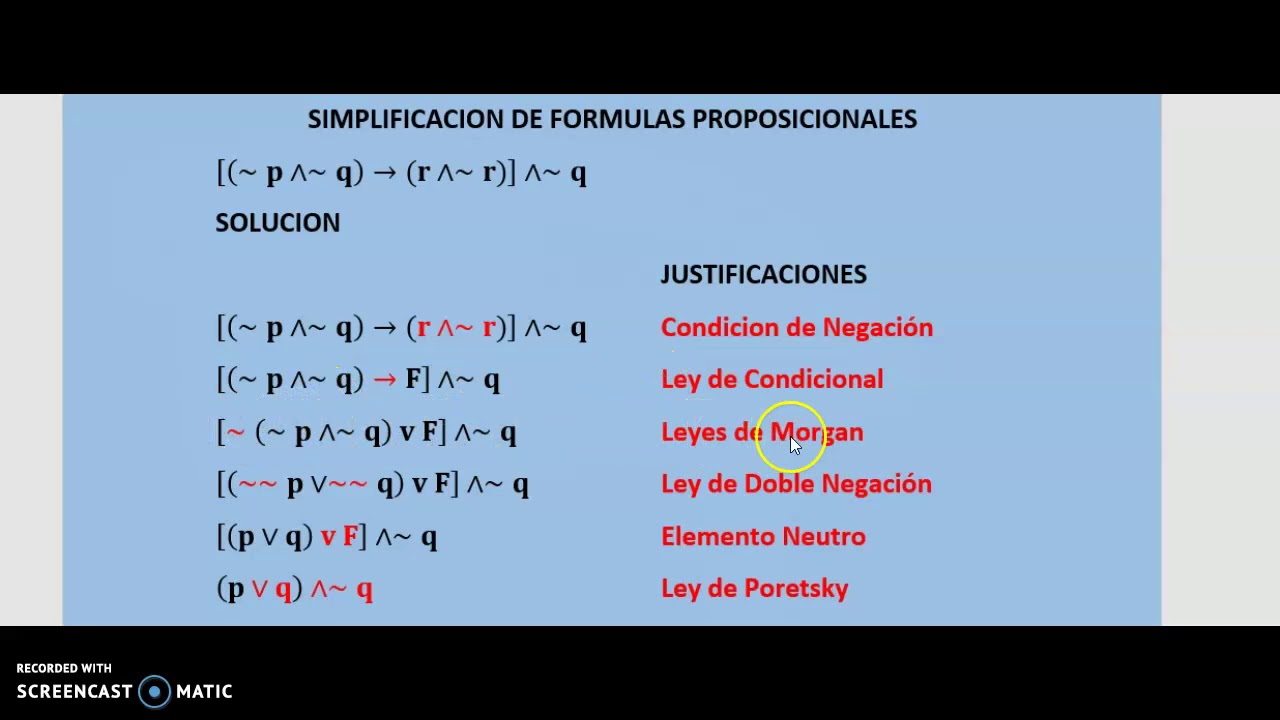 SIMPLIFICACION DE FORMULAS PROPOSICIONALES CLASE 1 - YouTube