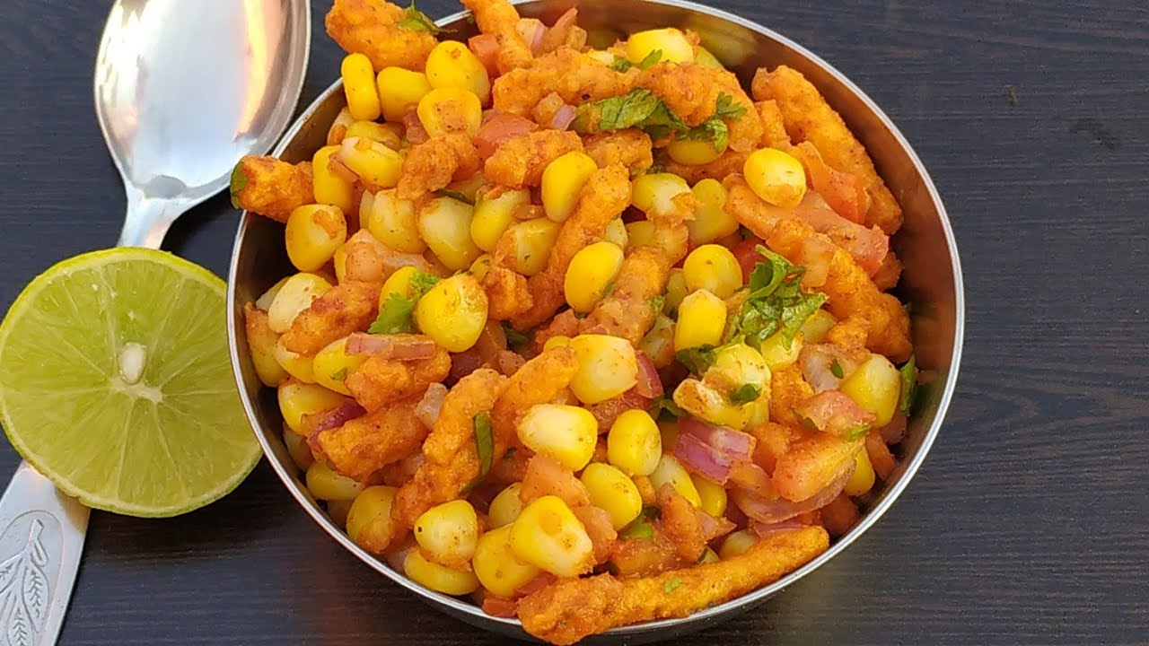 Kurkure Sweet Corn Chaat | Butter Sweet Corn Kurkure Chaat | Corn Chaat ...