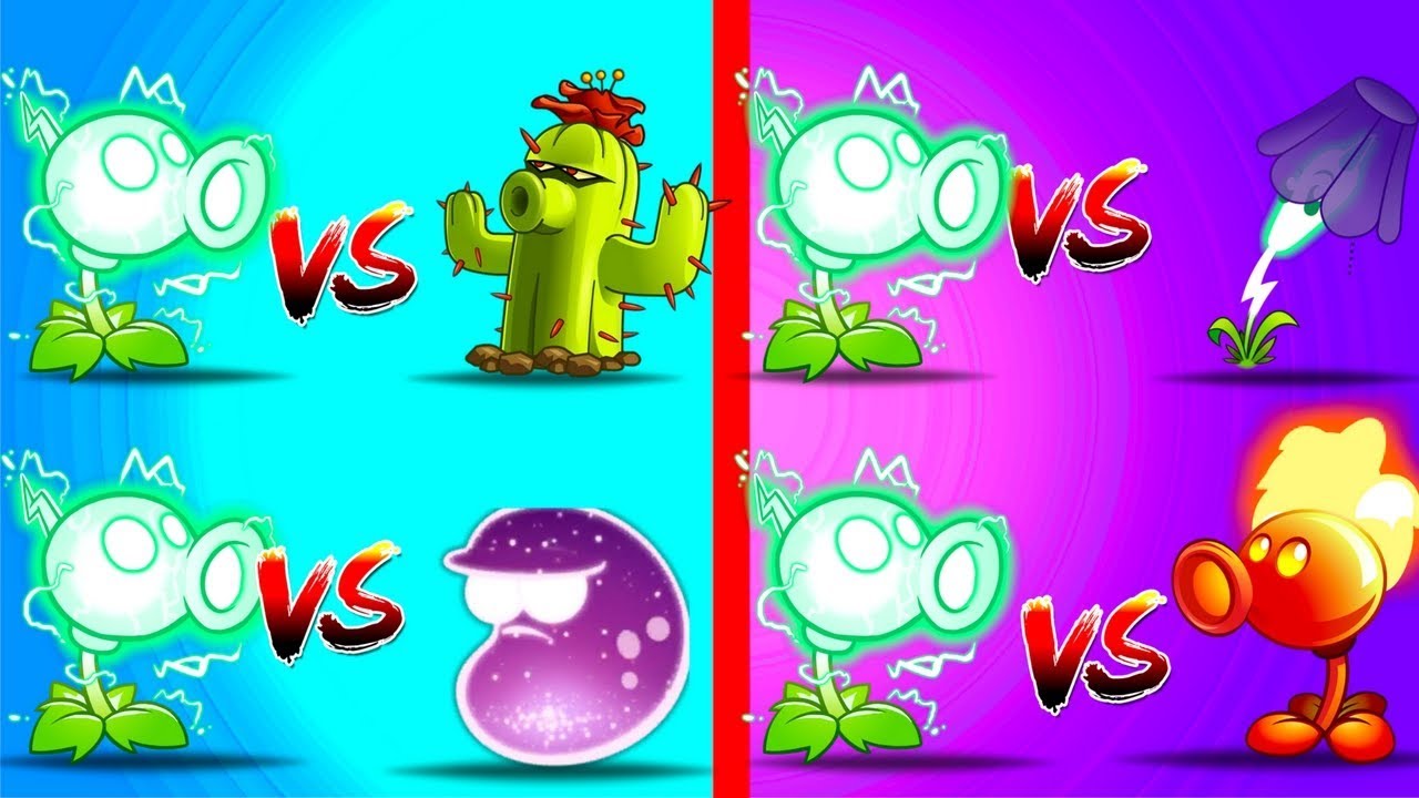 Plants vs Zombies 2 Electric Peashooter vs Cactus, Lightning Reed ...