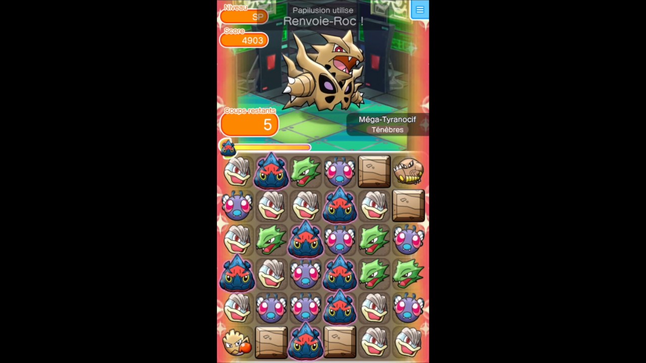 Pokémon Shuffle - Shiny Mega-Tyranitar (test) [Competitive Stage] - YouTube