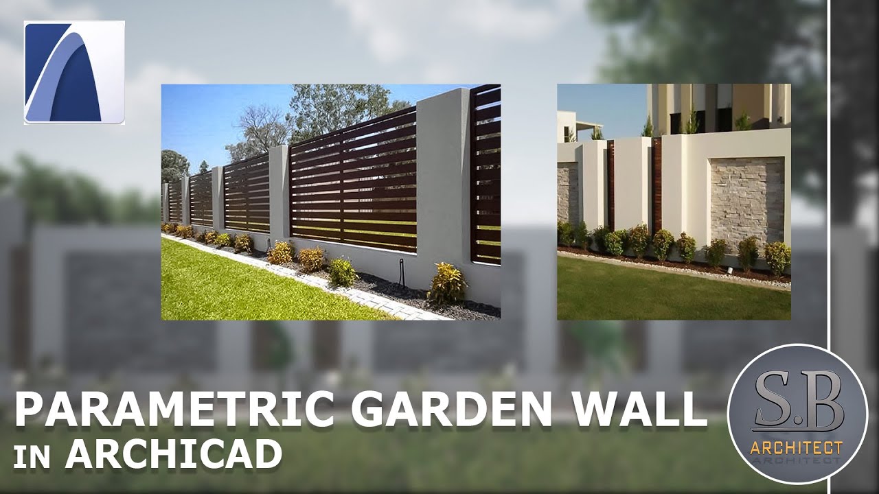 ARCHICAD 23 Tutorial #9 PARAMETRIC GARDEN WALL - YouTube
