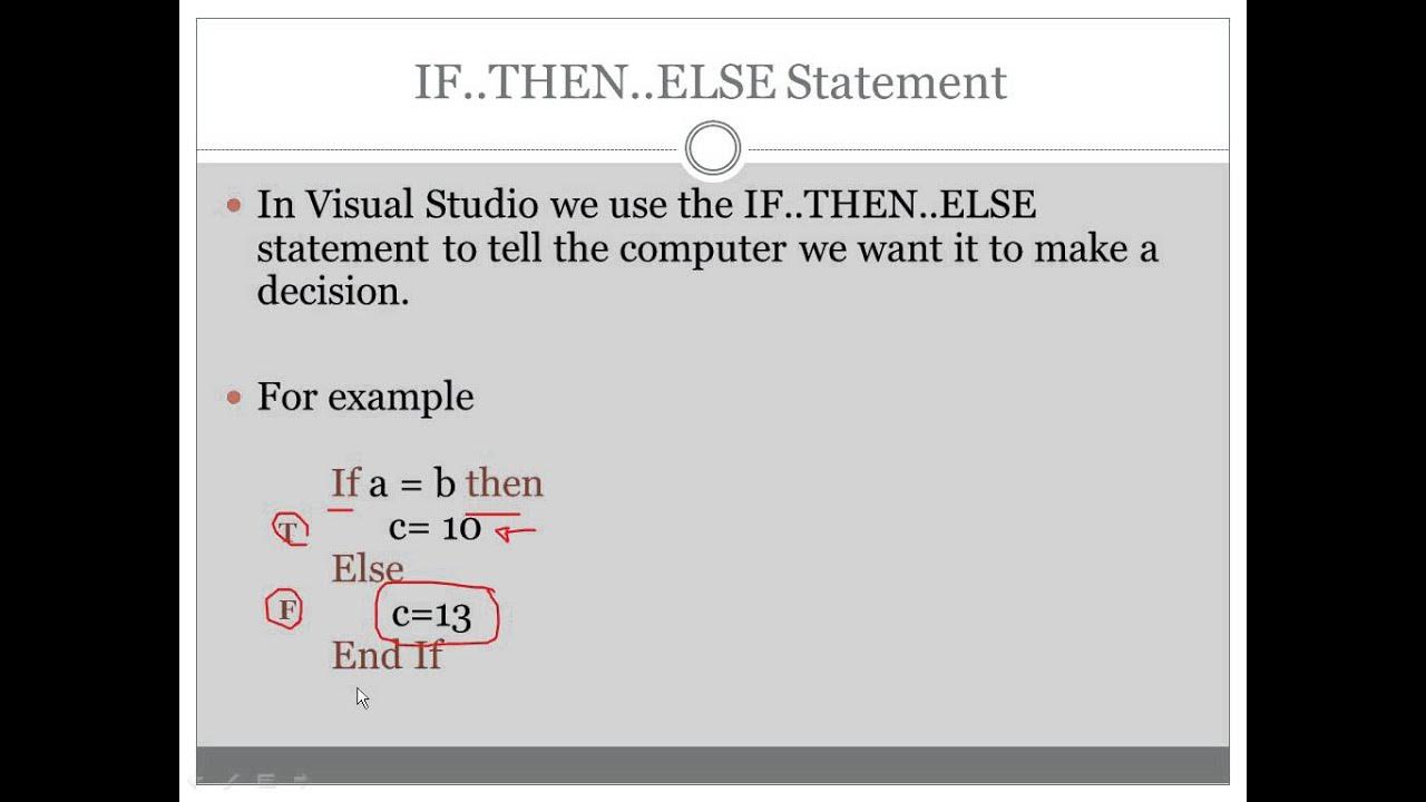 Computer Programming 1 - 5.4 - If...Then...Else Decision Structure ...