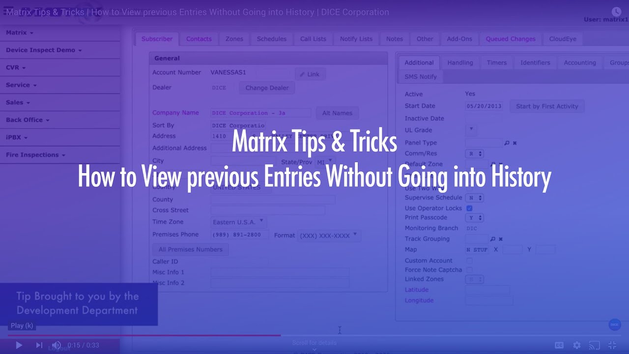 Matrix Tips & Tricks | How to View previous Entries Without Going into ...