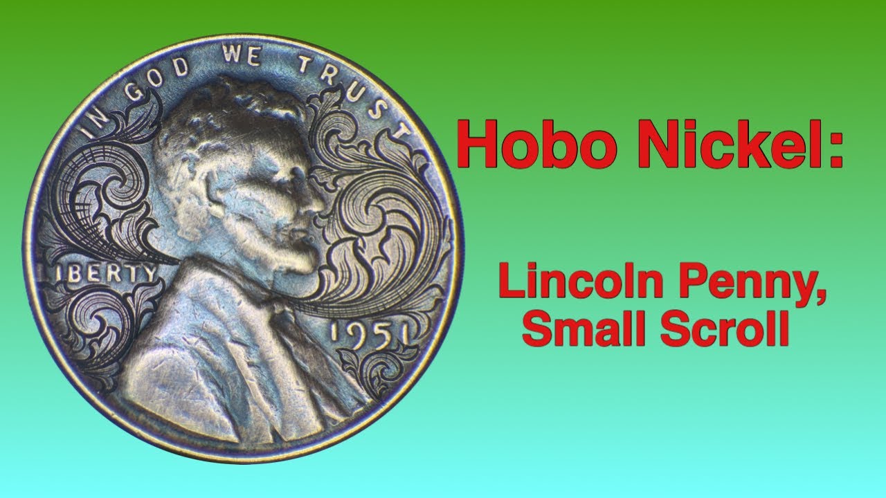 Hand Engraving: Scroll on a Lincoln Penny, hobo Nickel/penny. - YouTube